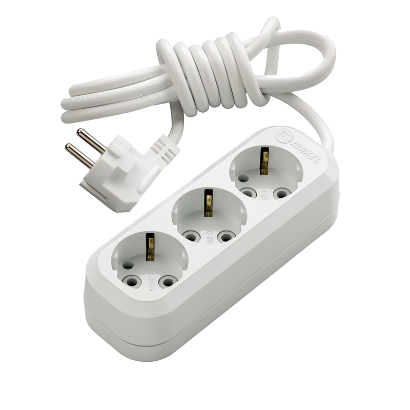 Makel Üçlü Topraklı Grup Priz 2 Metre Uzatma Kablolu Grup Prizler