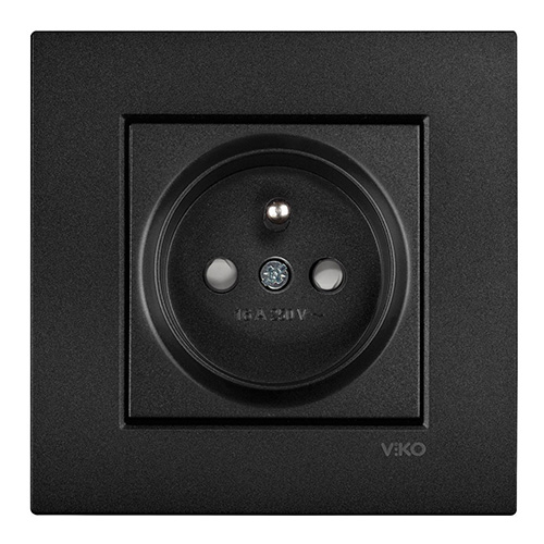 Viko Novella Siyah Ups Çocuk Korumalı Priz - Çerçevesiz Viko Novella Serisi